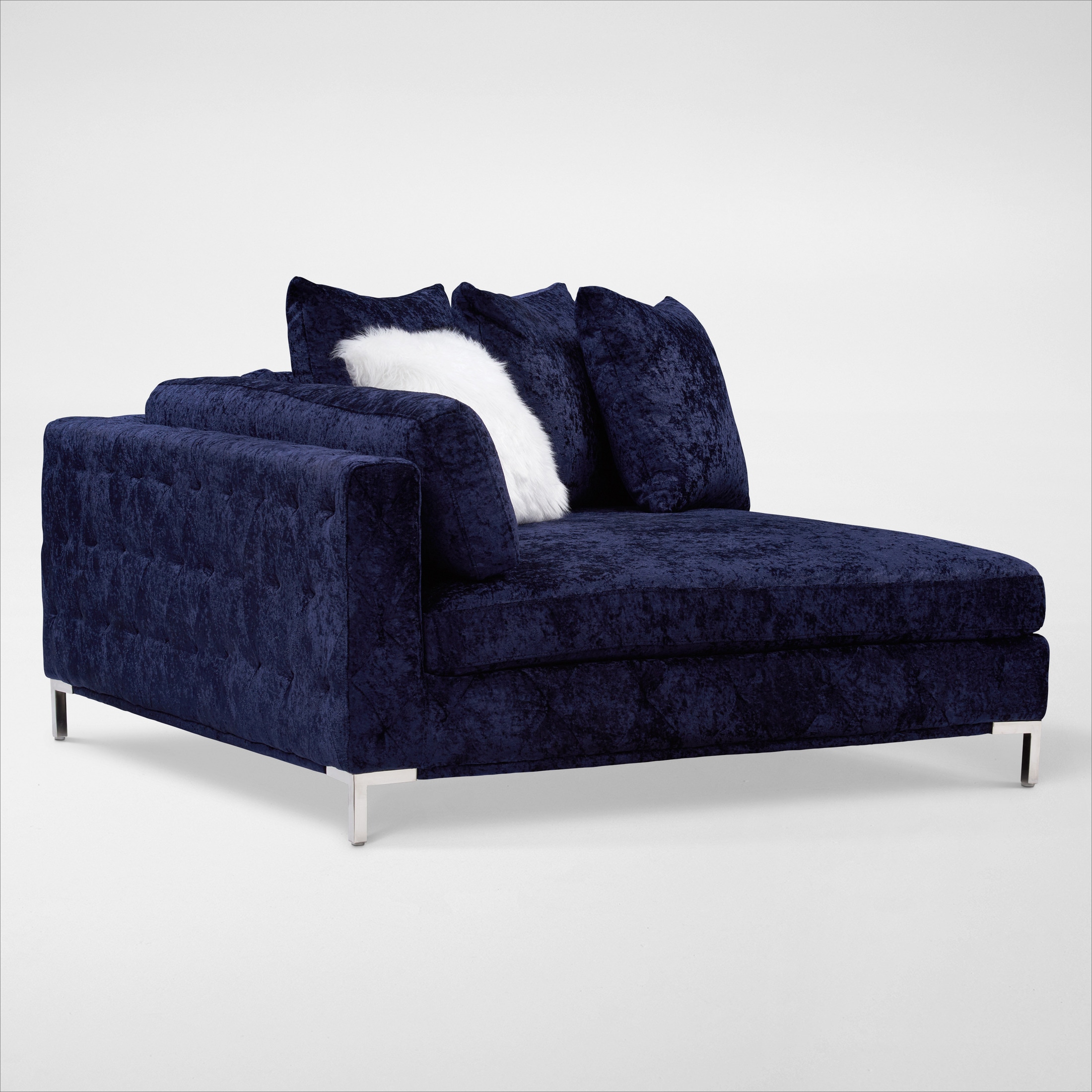 Blue velvet couch value city store