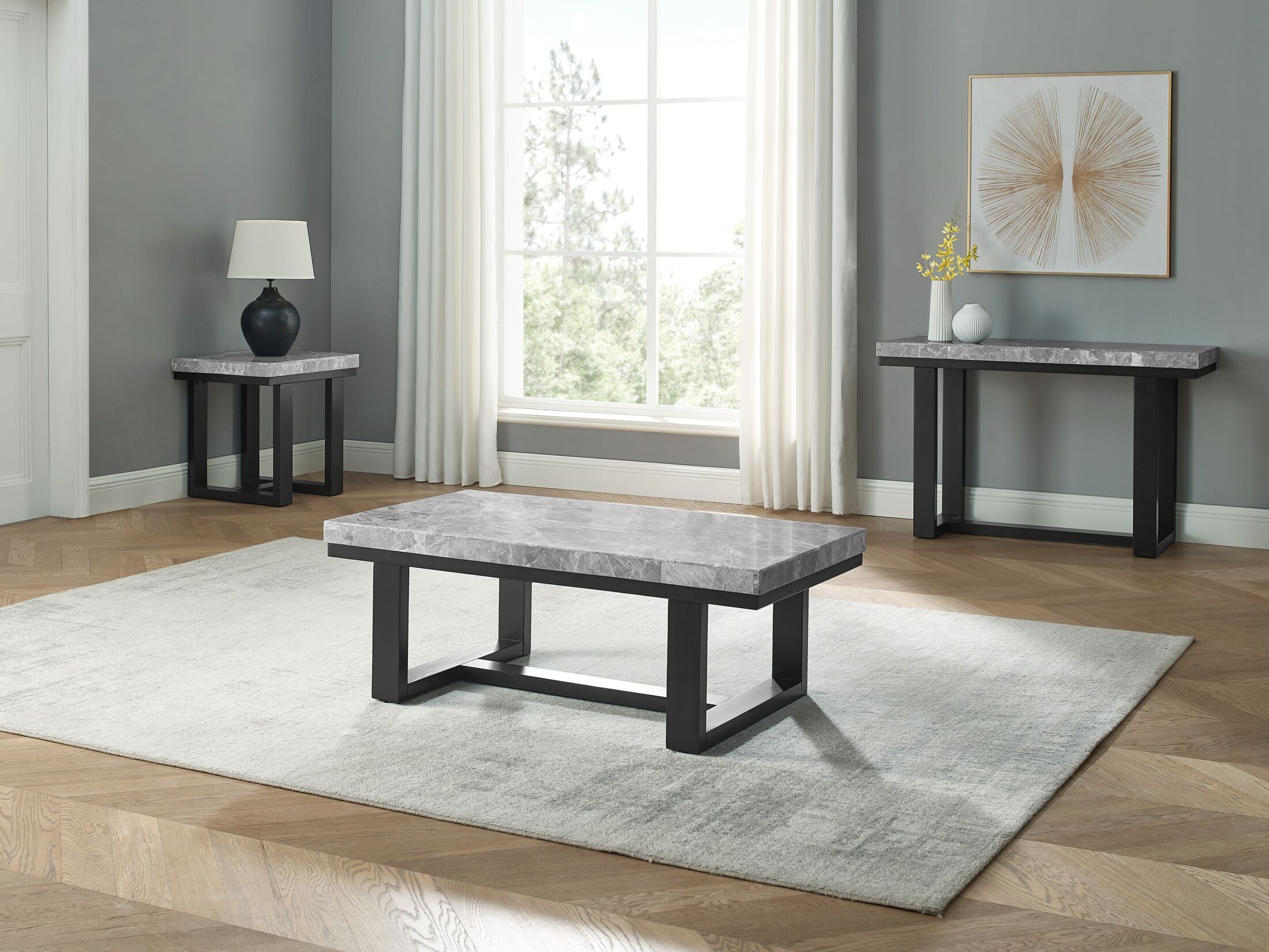 Artemis Marble Coffee Table Gray