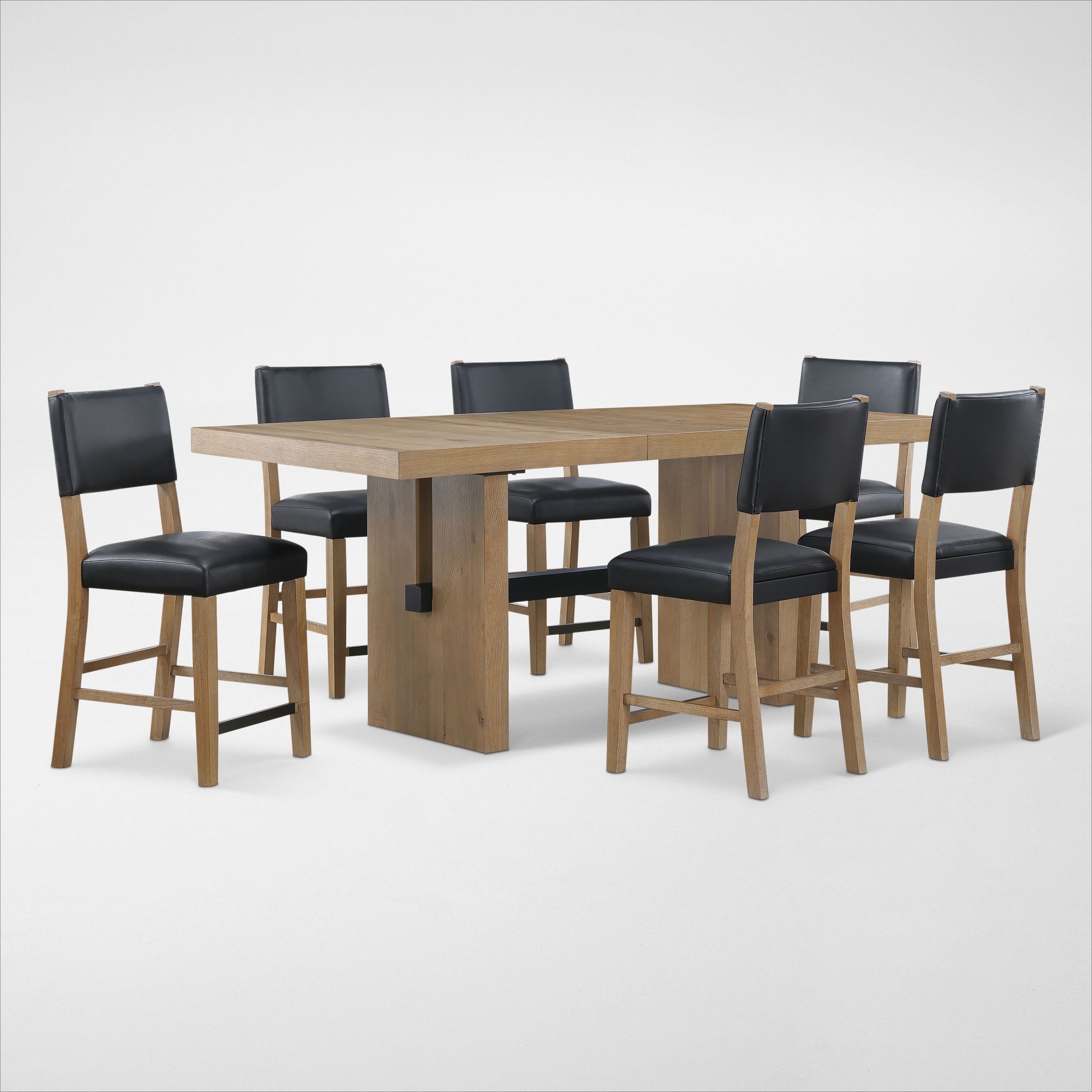 Auburn Counter-Height Dining Table and 6 Upholstered Stools | Value ...