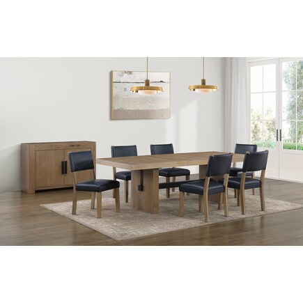 Auburn Dining Table and 6 Upholstered Dining Chairs | Value City Furniture
