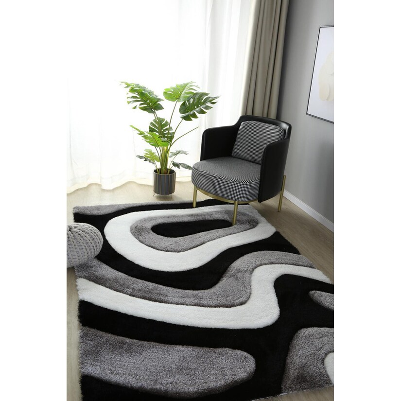 Bayou 5' x 7' Area Rug - Black/White/Gray | Value City Furniture