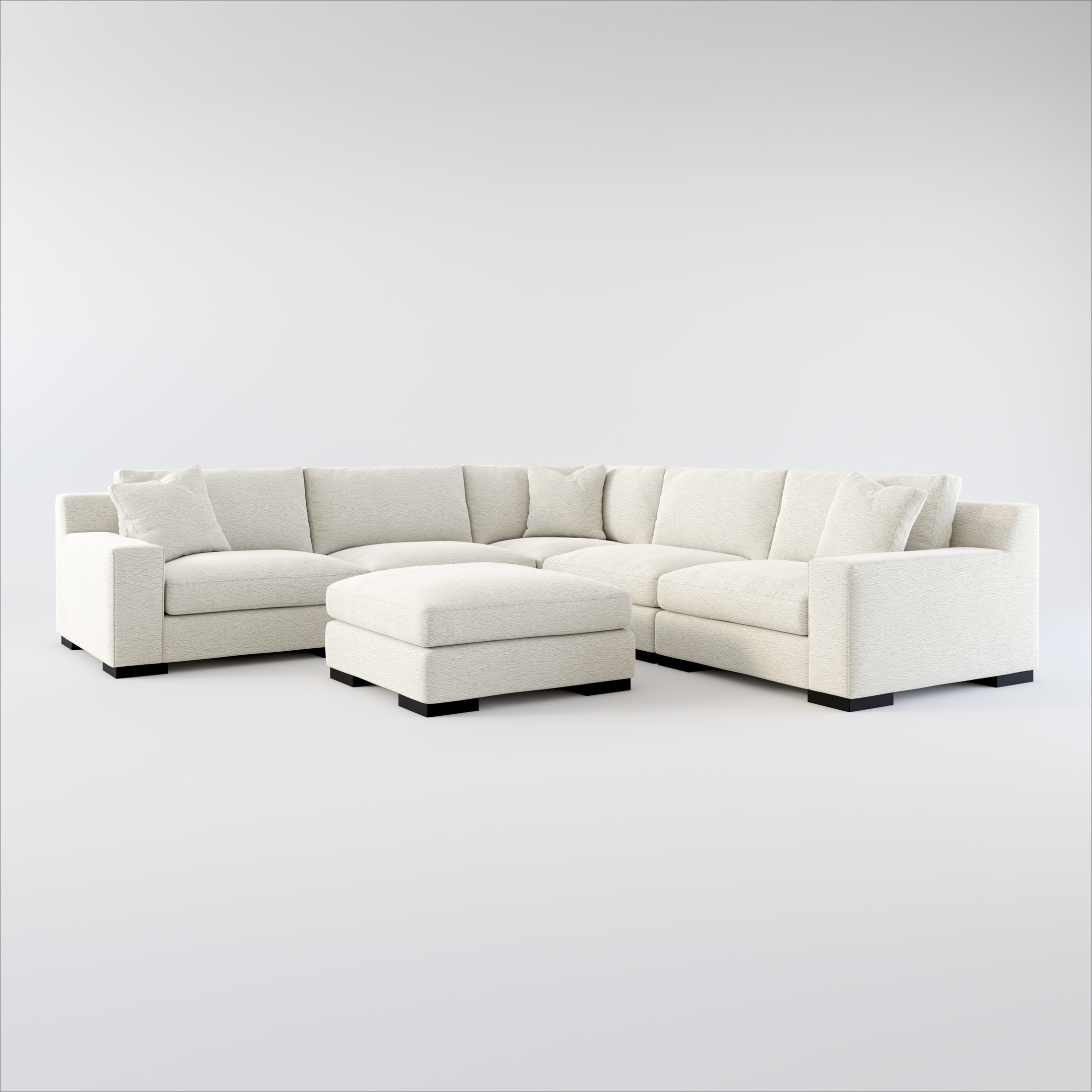 Bondi Foam Comfort 5-Piece Sectional and Ottoman - Everton Grey | Value ...