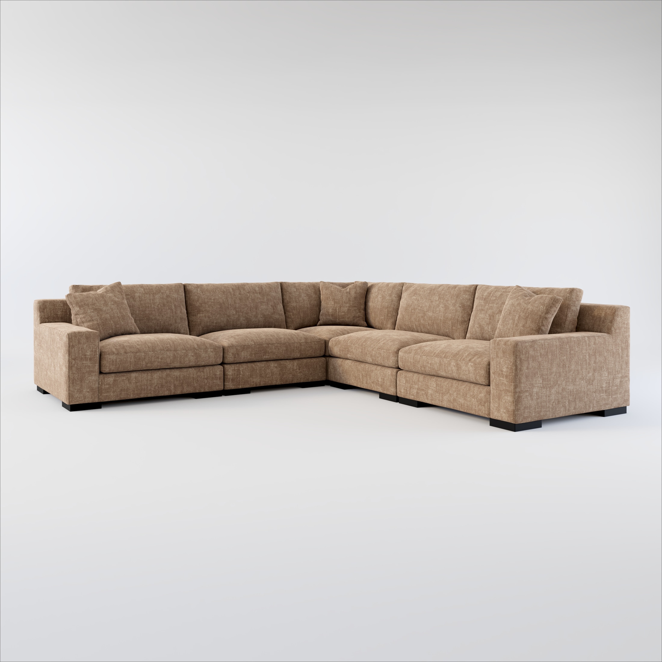 Bondi Foam Comfort 5-Piece Sectional - Argo Java | Value City Furniture