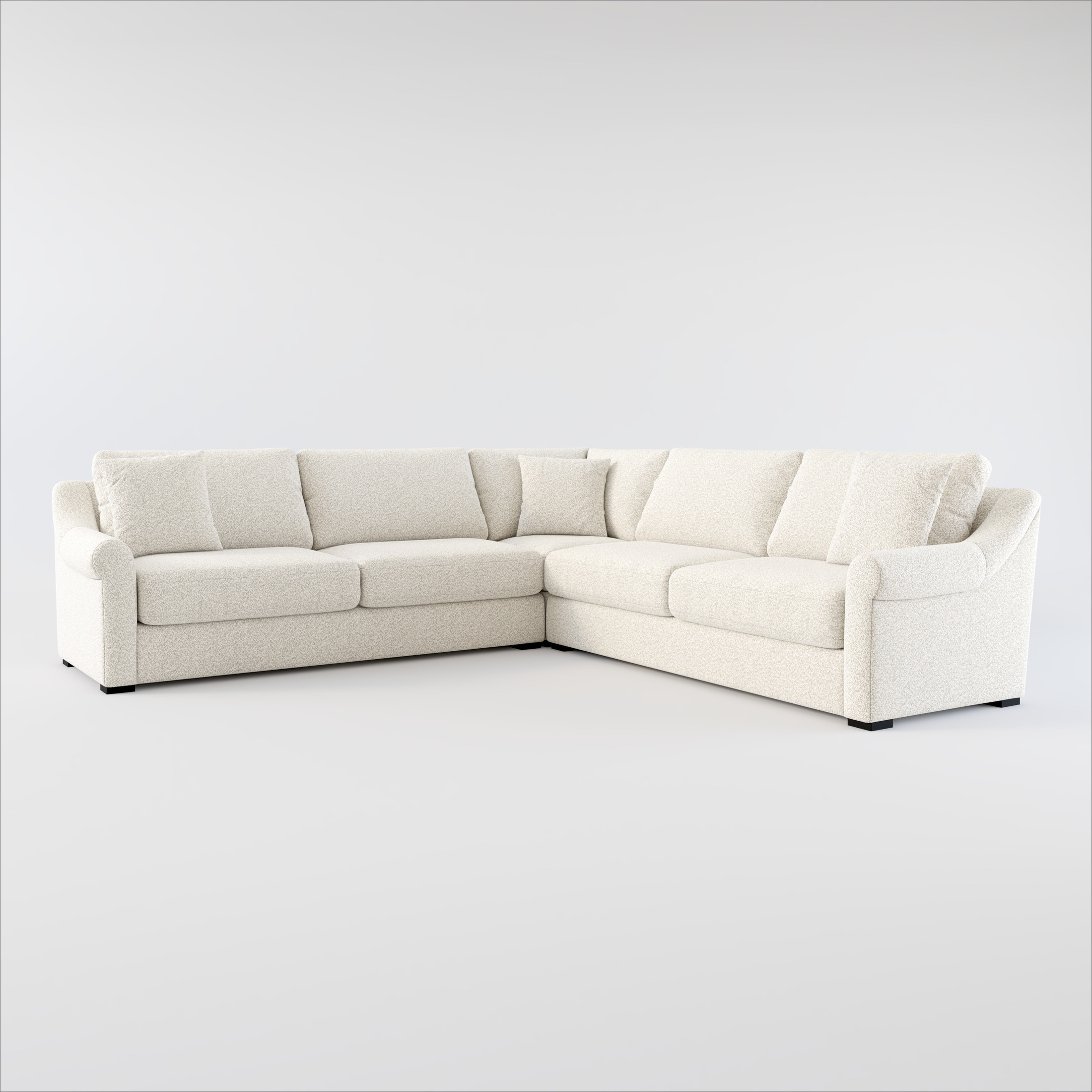 Bowery Foam Comfort 3 Piece Sleeper Sectional with Right Facing Sleeper in Muse Stone by Value City Furniture