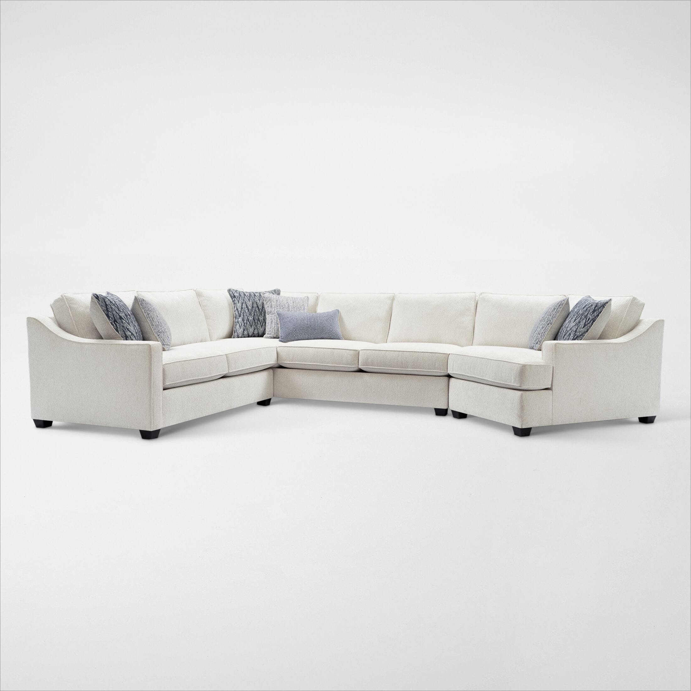 Callie 3 Piece Sectional with Right Facing Cuddler Ivory
