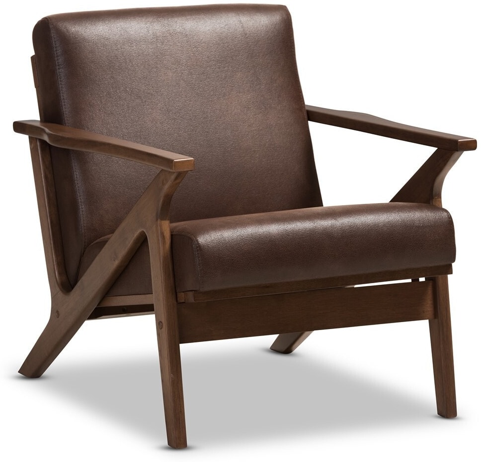 Andrea Accent Chair - Brown Leather | Value City Furniture