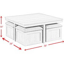 Reba Coffee Table with Four Storage Stools | Value City Furniture