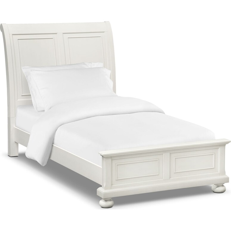 Hanover Youth Full Sleigh Bed - White | Value City Furniture