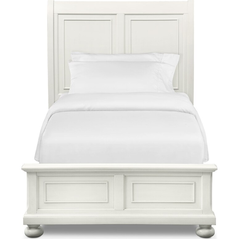 Hanover Youth Full Sleigh Bed - White | Value City Furniture