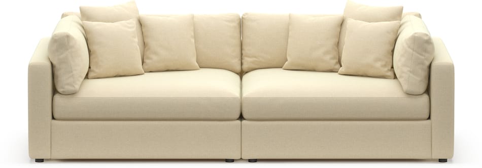 Haven Foam Comfort Eco Performance Fabric 2-Piece Media Sofa - Liv Sand | Value City Furniture