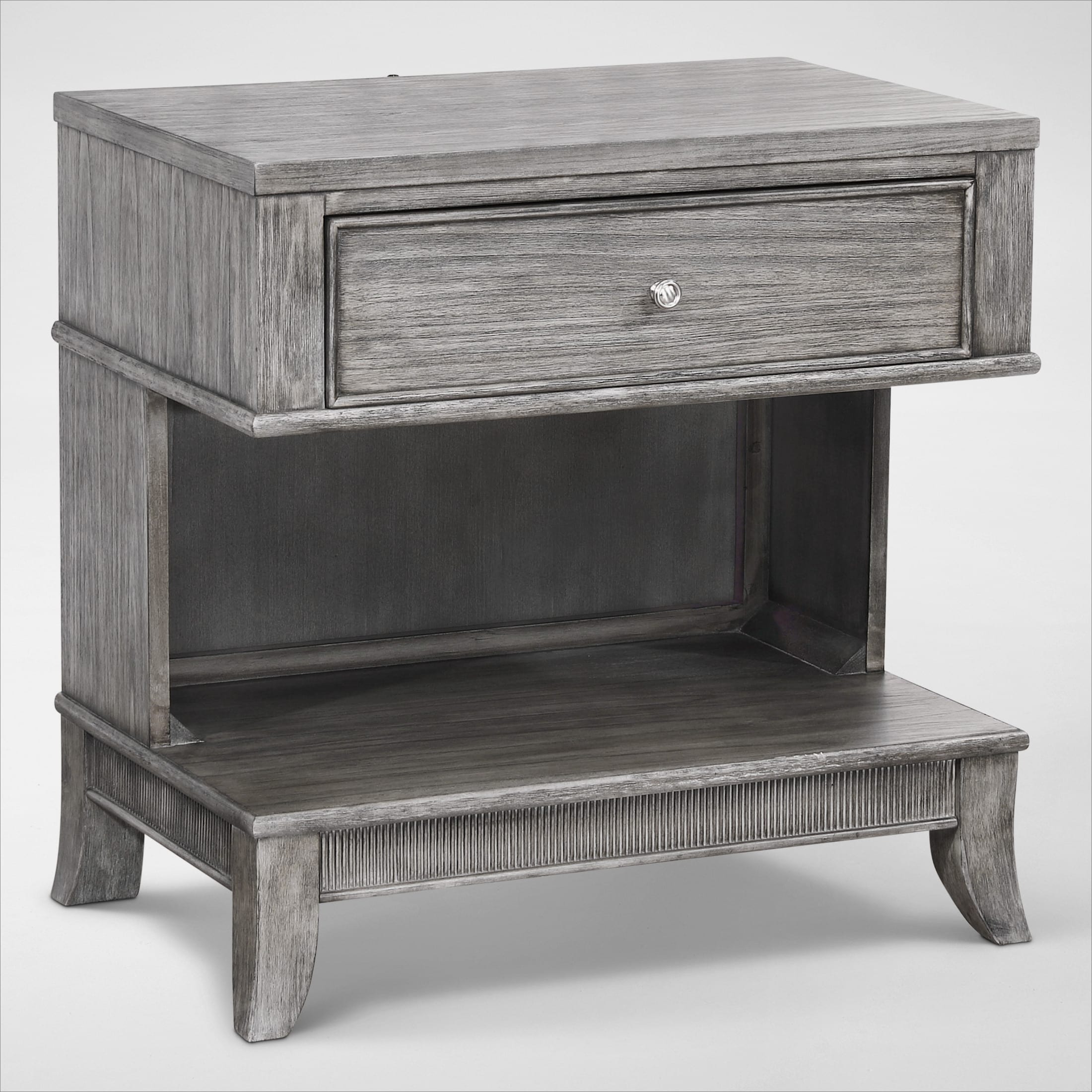Gray nightstand with usb store