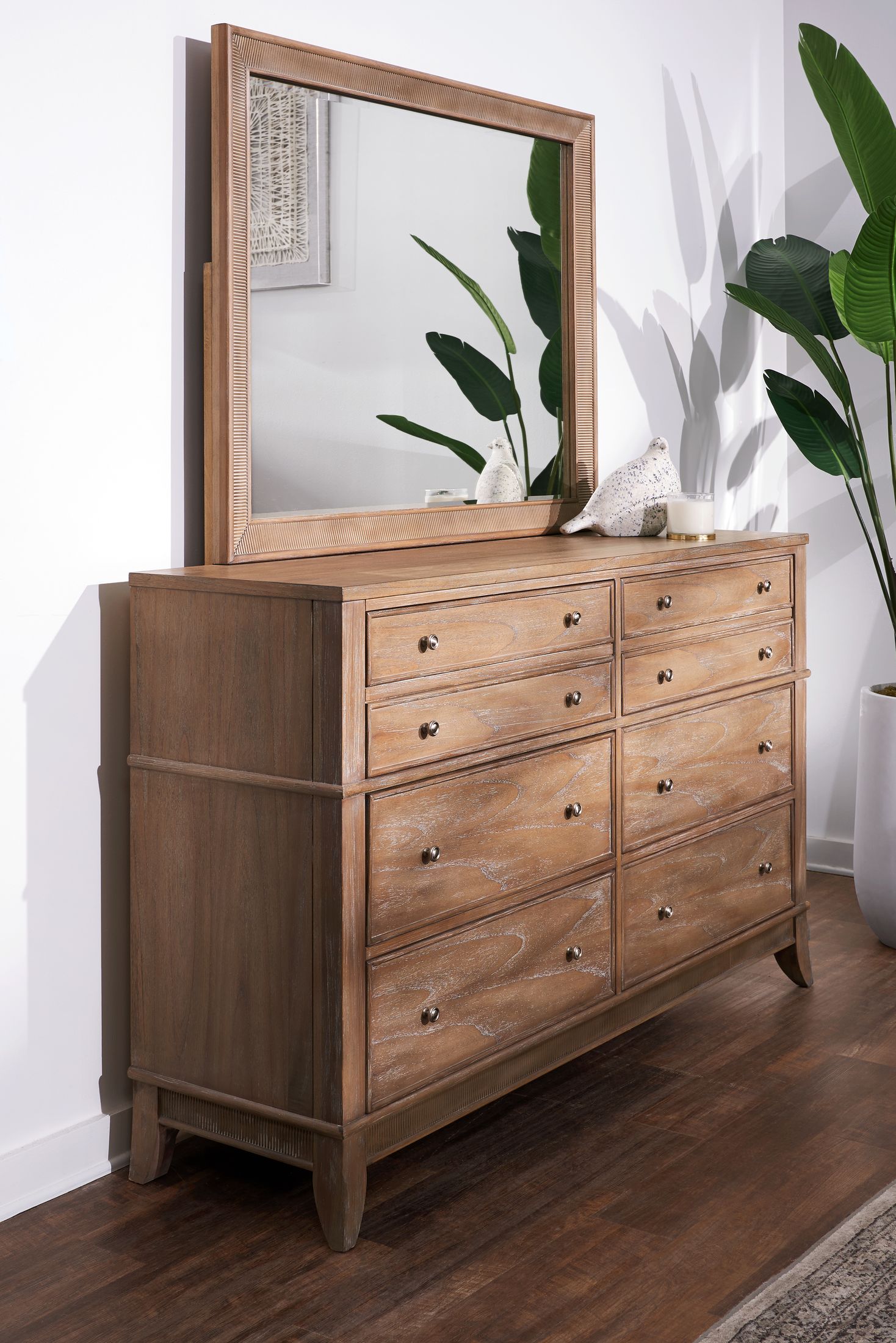 Hazel 5 Piece King Bedroom Set with Dresser and Mirror Latte Value City Furniture