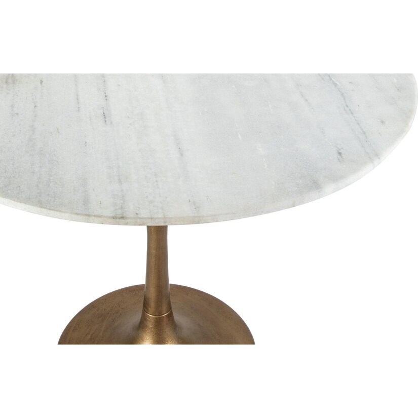 Helix 36" Round Dining Table - White/Gold | Value City Furniture