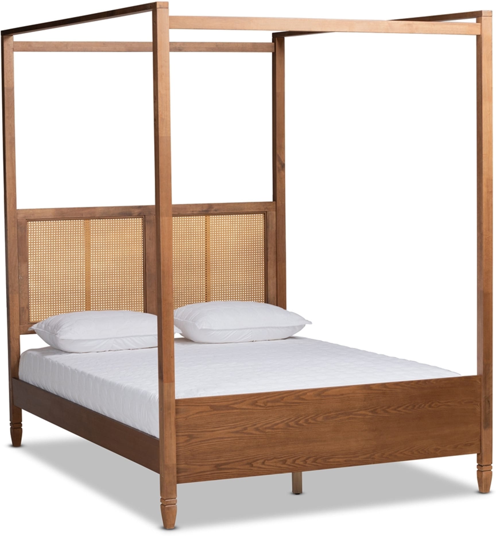 Isolde King Platform Canopy Bed Walnut Brown Value City Furniture