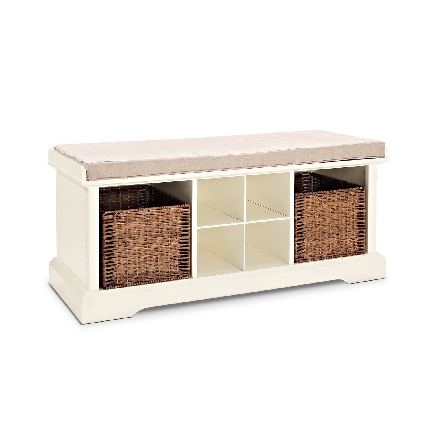 Rustic Storage Bench White