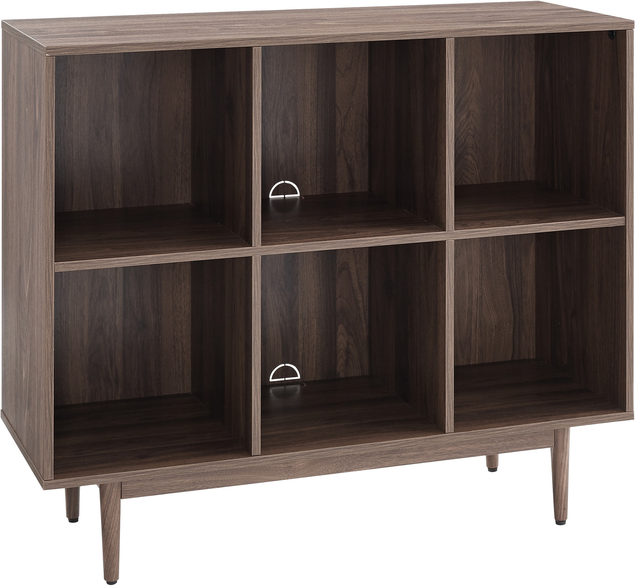 Dennis 6 Cube Bookcase - Walnut | Value City Furniture