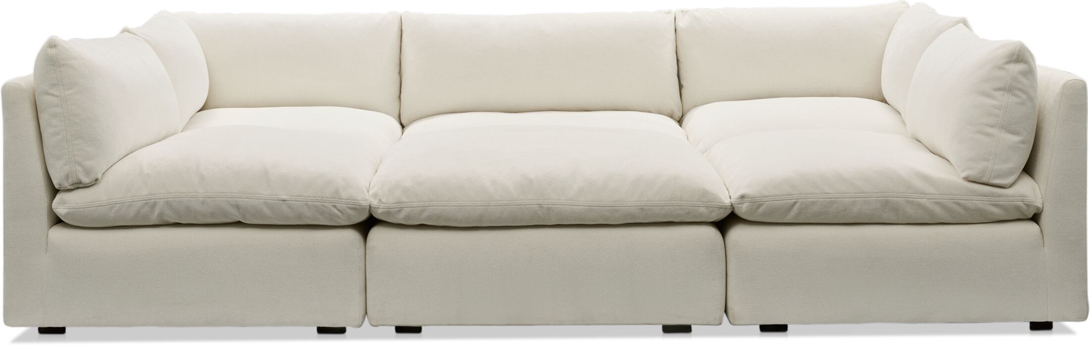 Lola 6 Piece Pit Sectional Ivory Value City Furniture