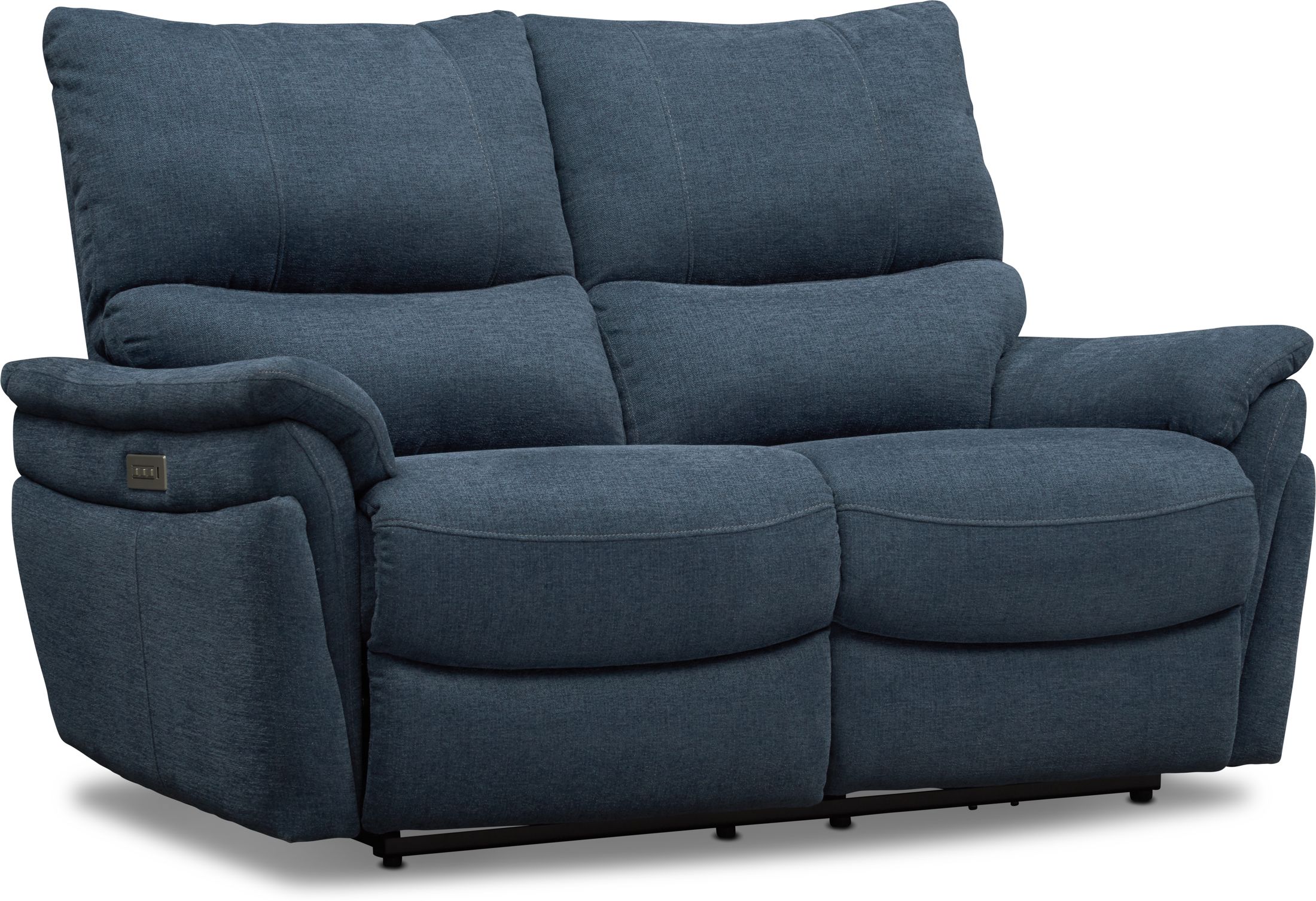 Maddox Triple-Power Reclining Loveseat - Blue | Value City Furniture