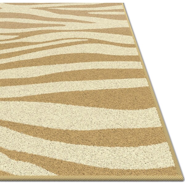 Marty 8' x 10' Area Rug-Gold/Ivory Zebra | Value City Furniture