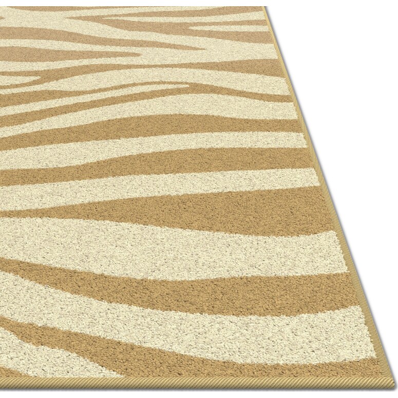 Marty 8' x 10' Area Rug-Gold/Ivory Zebra | Value City Furniture