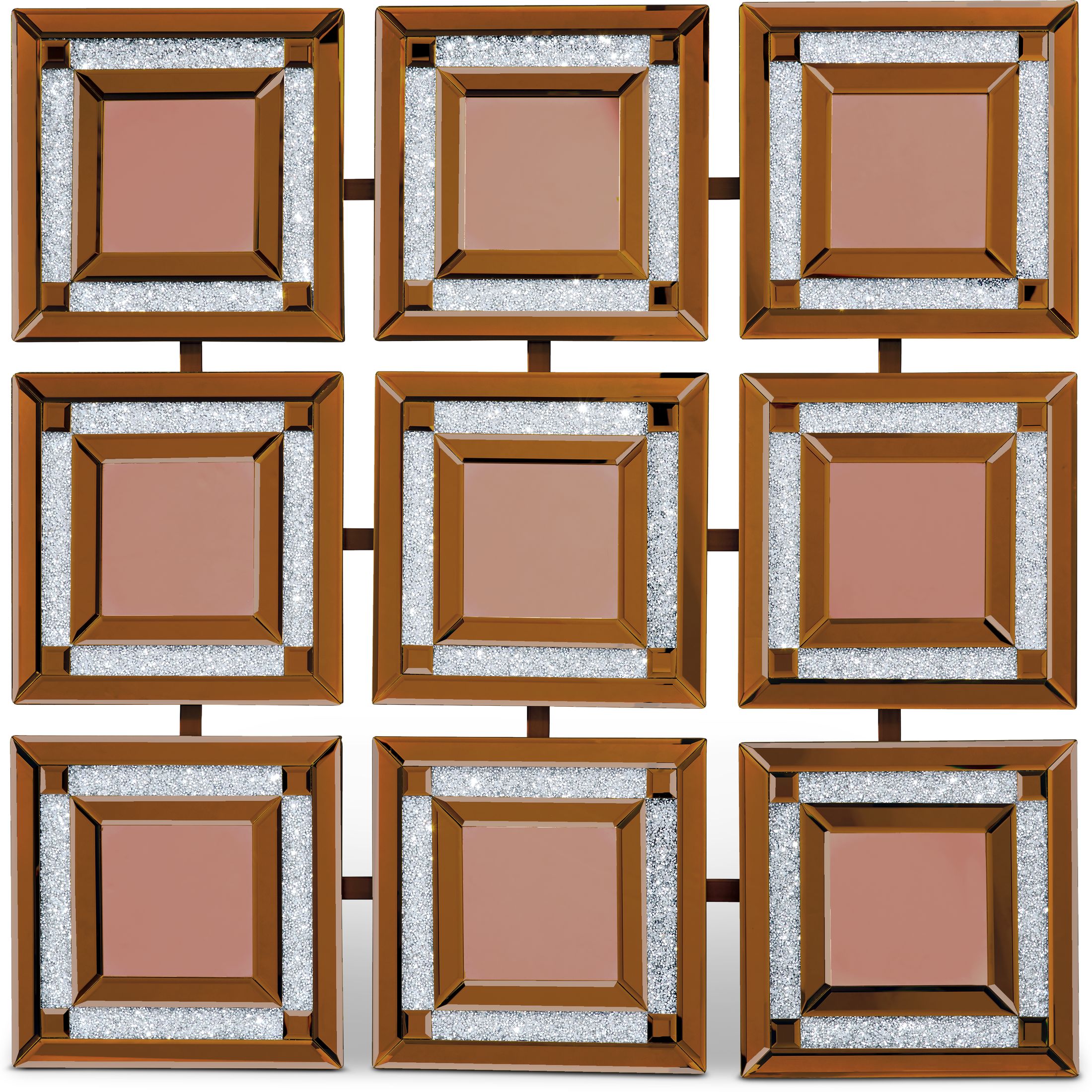 Gold Nine Panel Wall Mirror | Value City Furniture