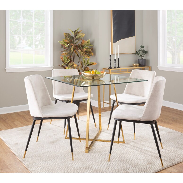 Perkins Dining Table - Clear/Gold | Value City Furniture