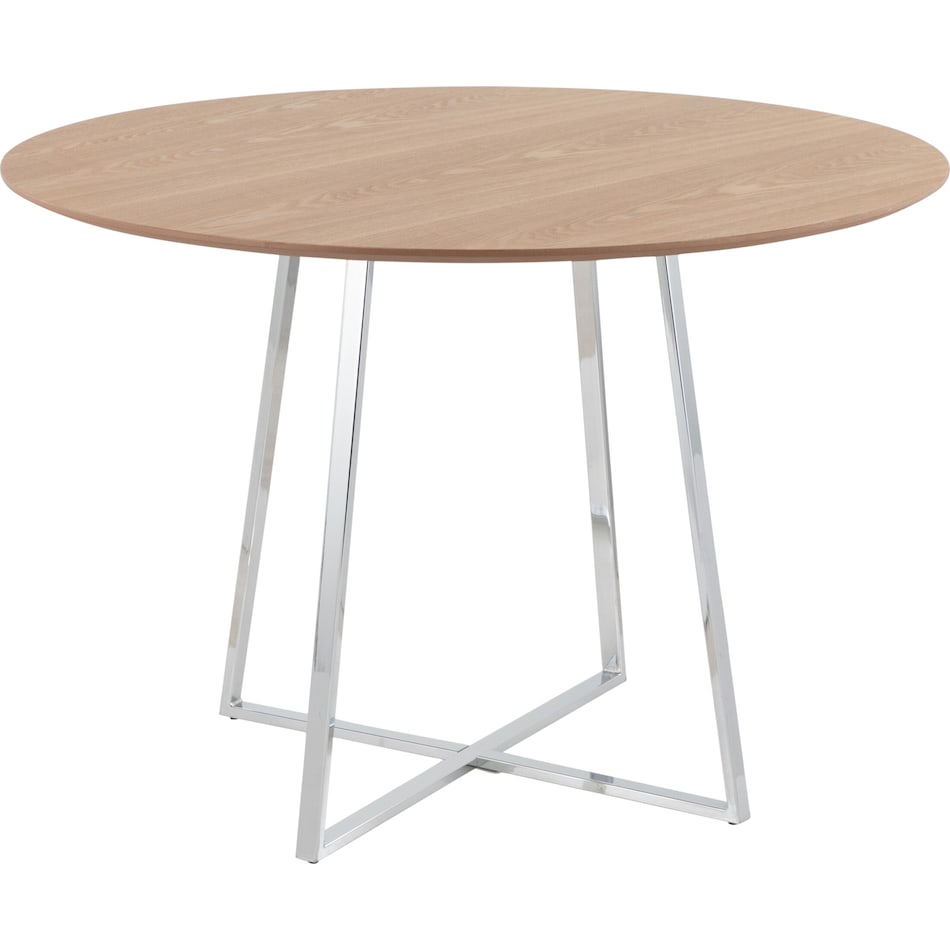 Perkins 43" Dining Table - Chrome/Natural | Value City Furniture
