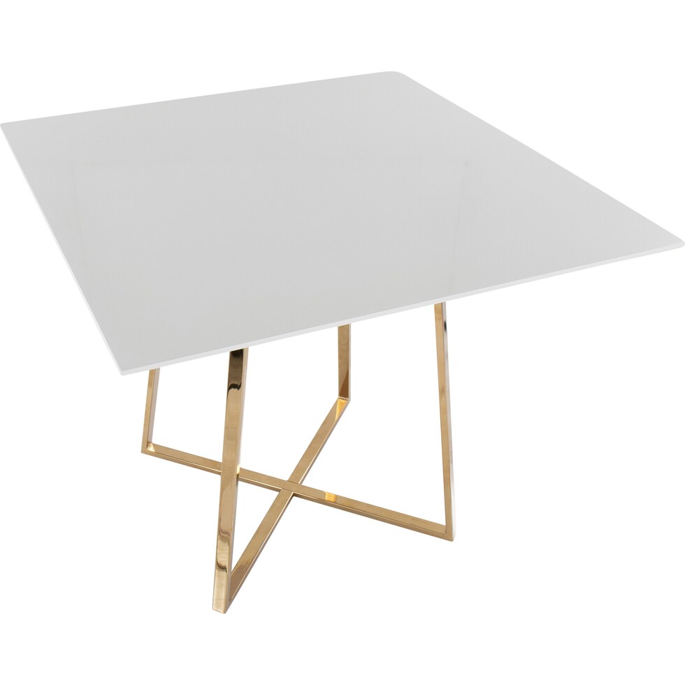 Perkins Dining Table - White/Gold | Value City Furniture