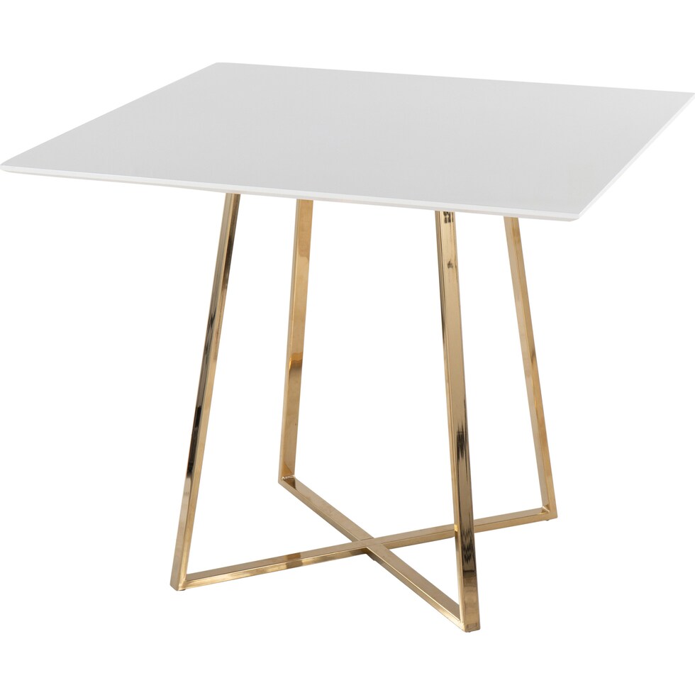 Perkins Dining Table - White/Gold | Value City Furniture
