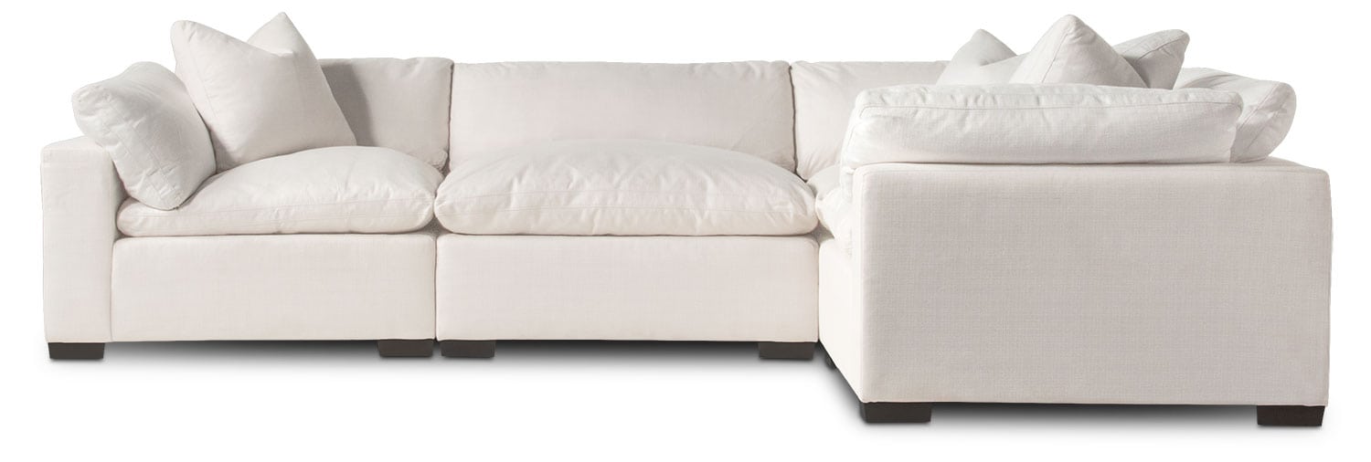 Plush Feathered Comfort 4 Piece Sectional Anders Ivory