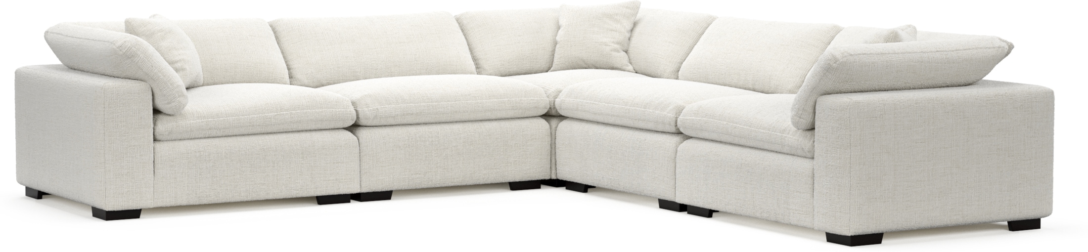 Plush Feathered Comfort 5 Piece Sectional Bantu Pearl