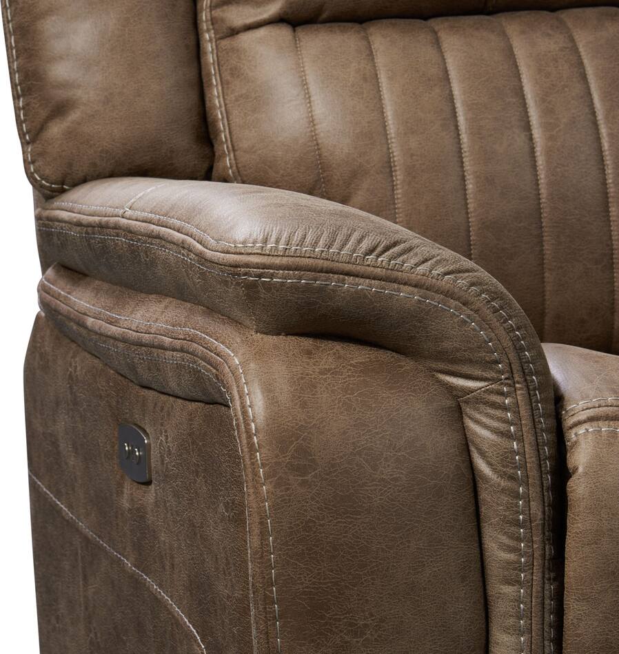 Samson 3-Piece Power Reclining Sectional - Mushroom | Value City Furniture