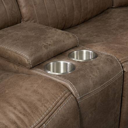 Samson 3-Piece Power Reclining Sectional - Mushroom | Value City Furniture