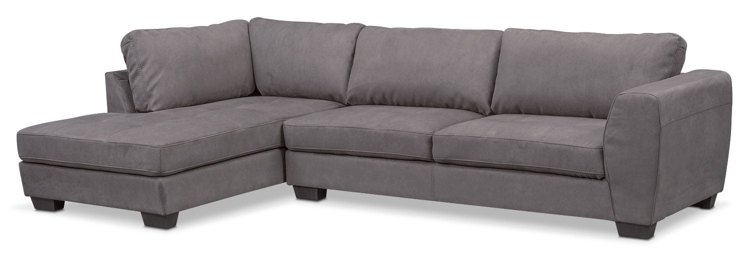 Santana 2-Piece Sectional with Left-Facing Chaise - Slate | Value City ...
