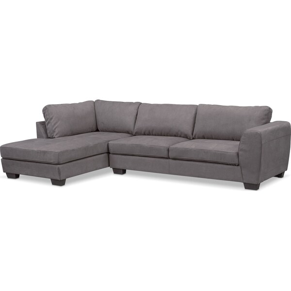 Santana 2-Piece Sectional with Left-Facing Chaise - Slate | Value City ...