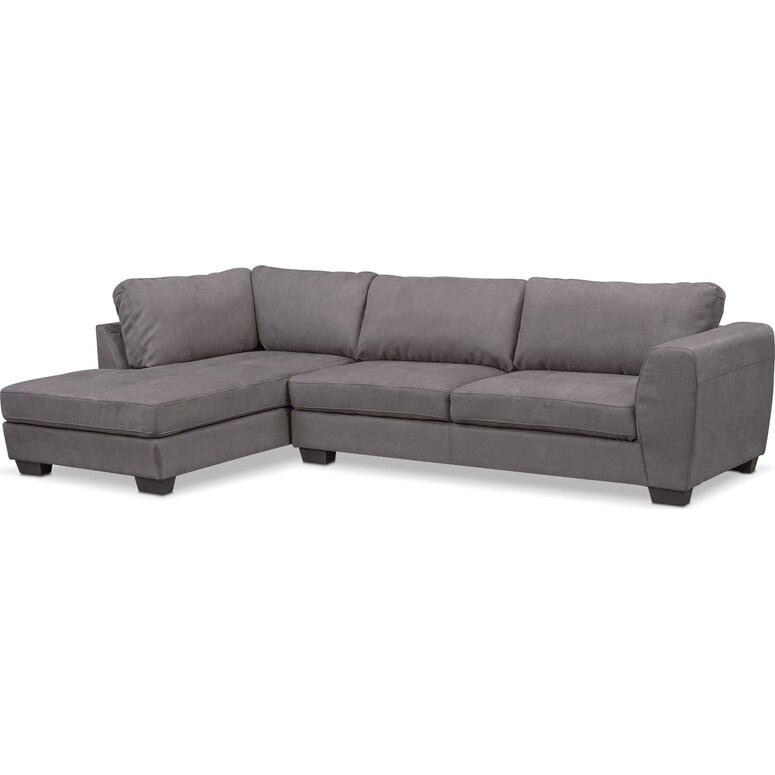 Santana 2-Piece Sectional with Left-Facing Chaise - Slate | Value City ...