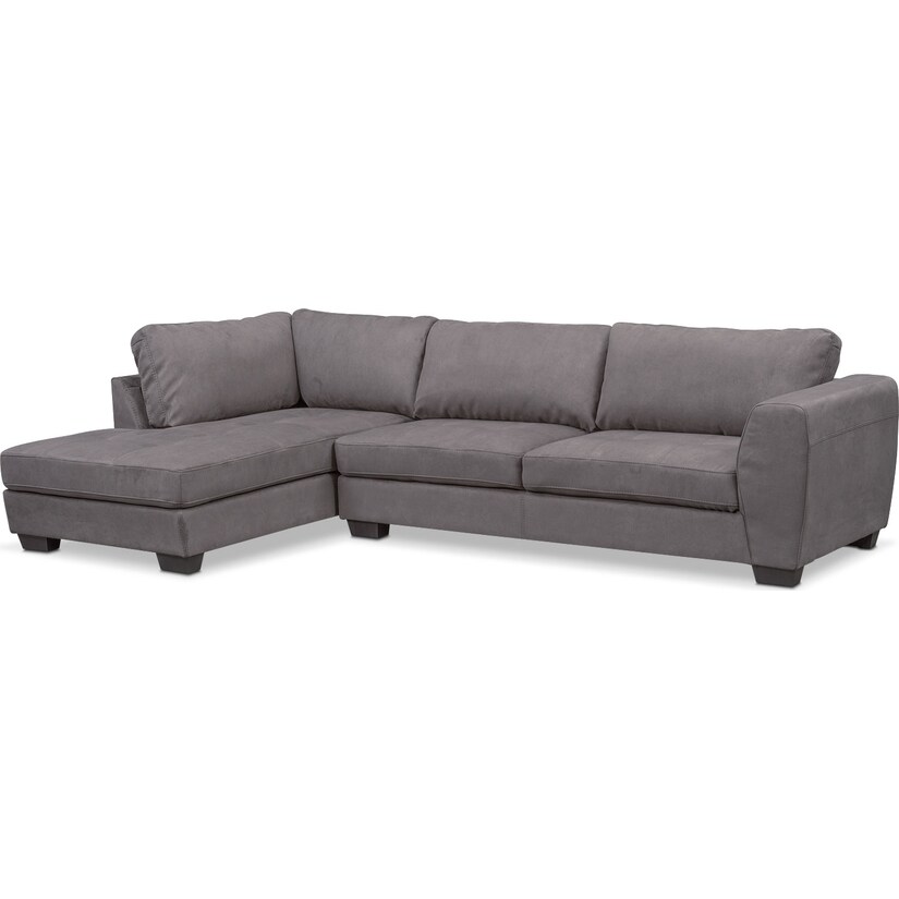 Santana 2-Piece Sectional with Left-Facing Chaise - Slate | Value City ...