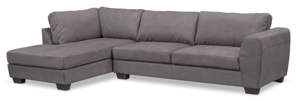 Santana 2-Piece Sectional with Left-Facing Chaise - Slate | Value City ...