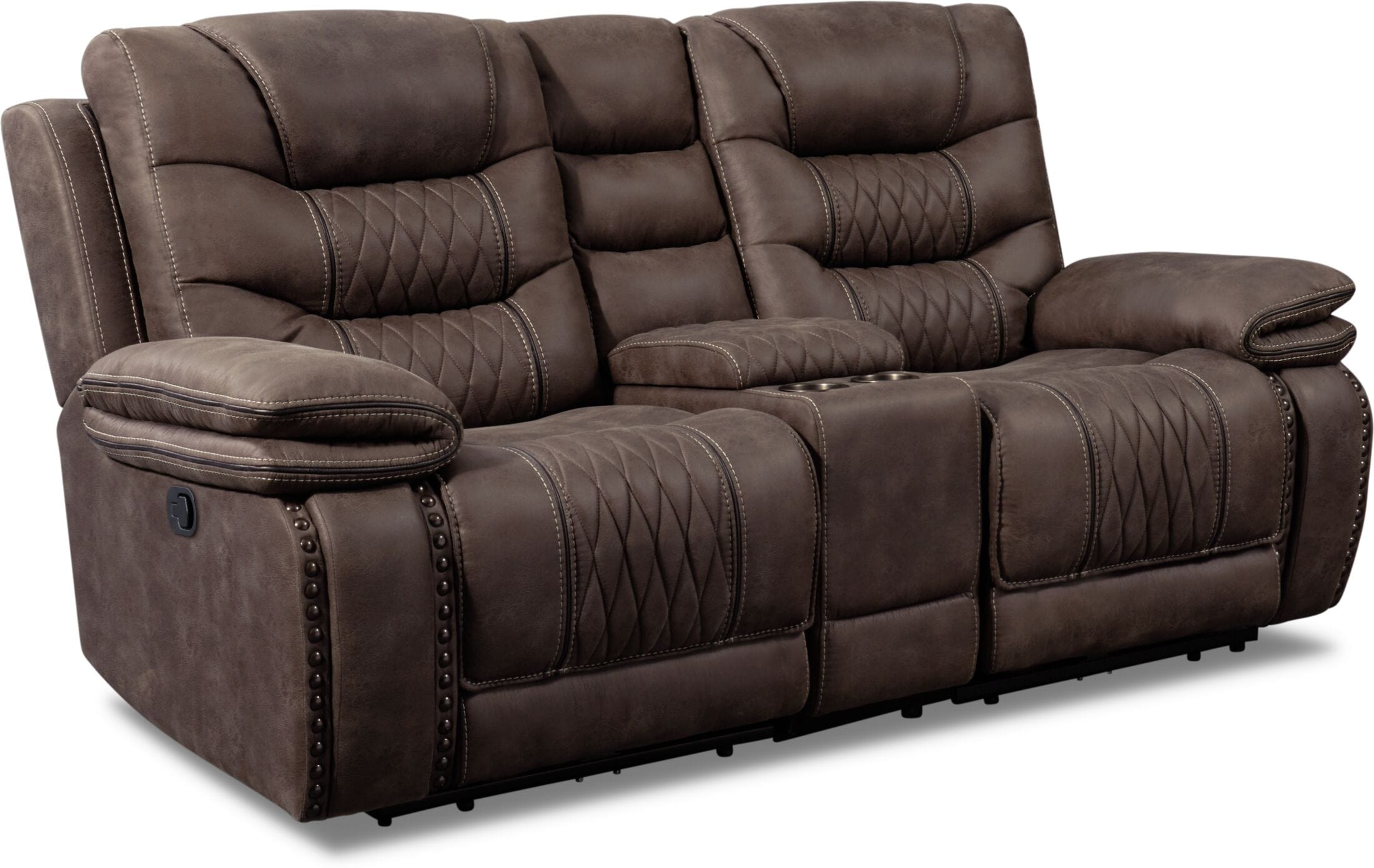 Sorrento Manual Reclining Loveseat - Brown | Value City Furniture