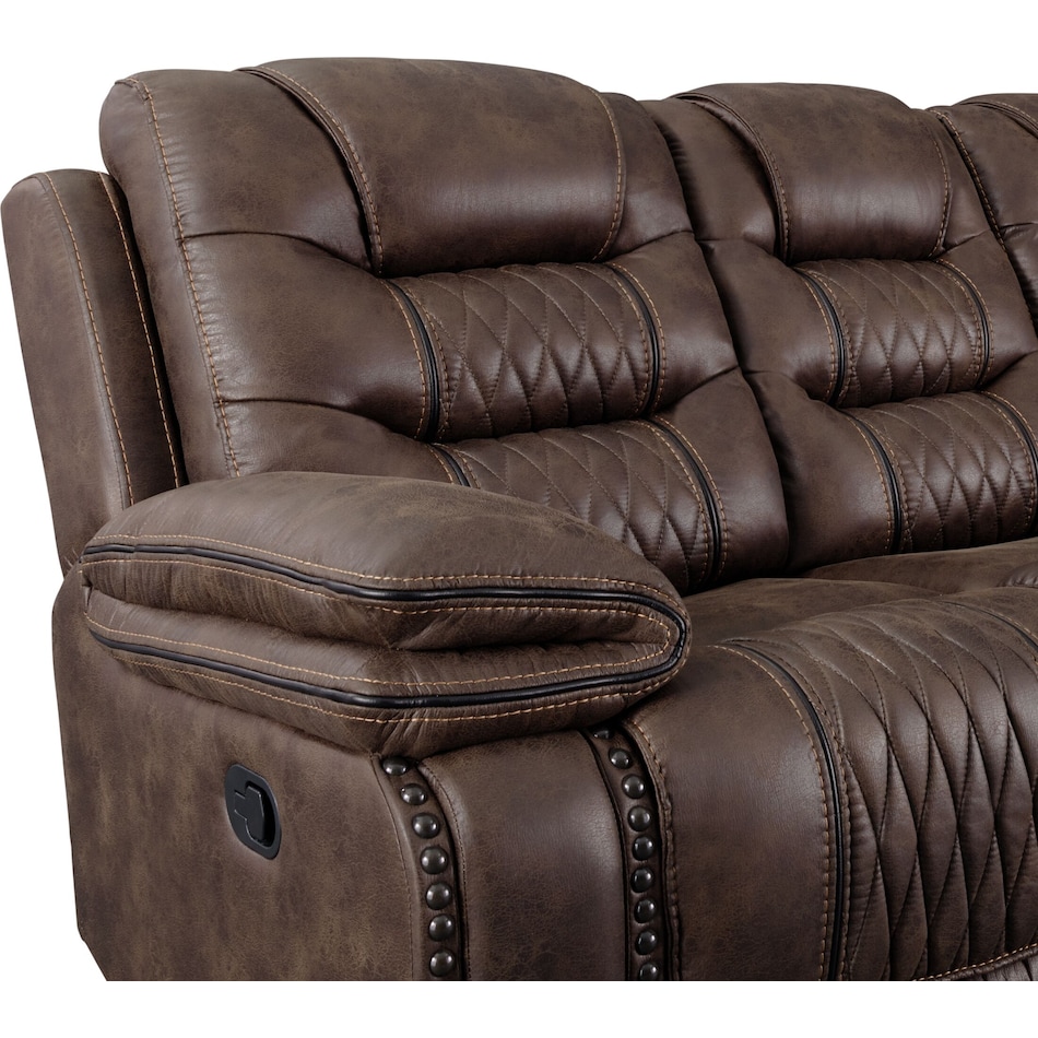 Sorrento Manual Reclining Sofa - Brown | Value City Furniture