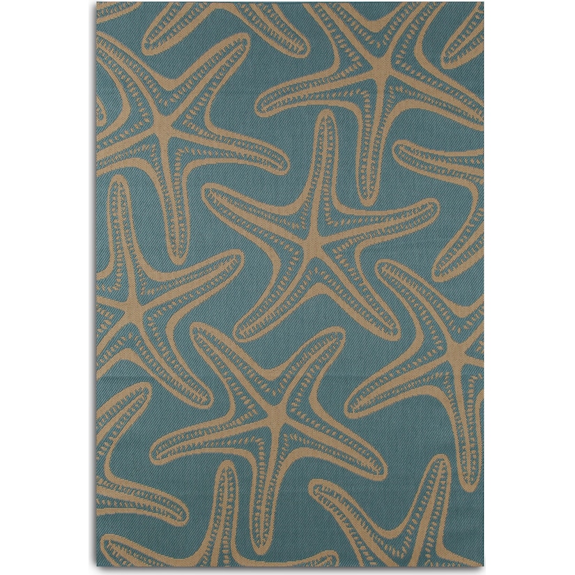 Starfish Indoor/Outdoor 4' X 6' Area Rug - Blue | Value City Furniture