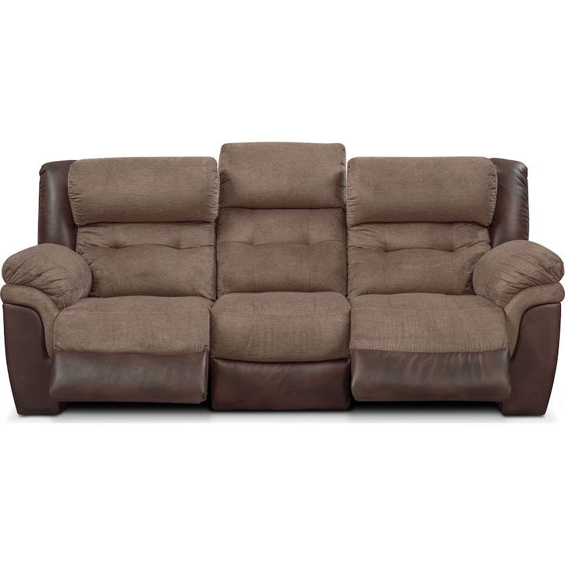 Tacoma Dual-Power Reclining Sofa - Brown | Value City Furniture