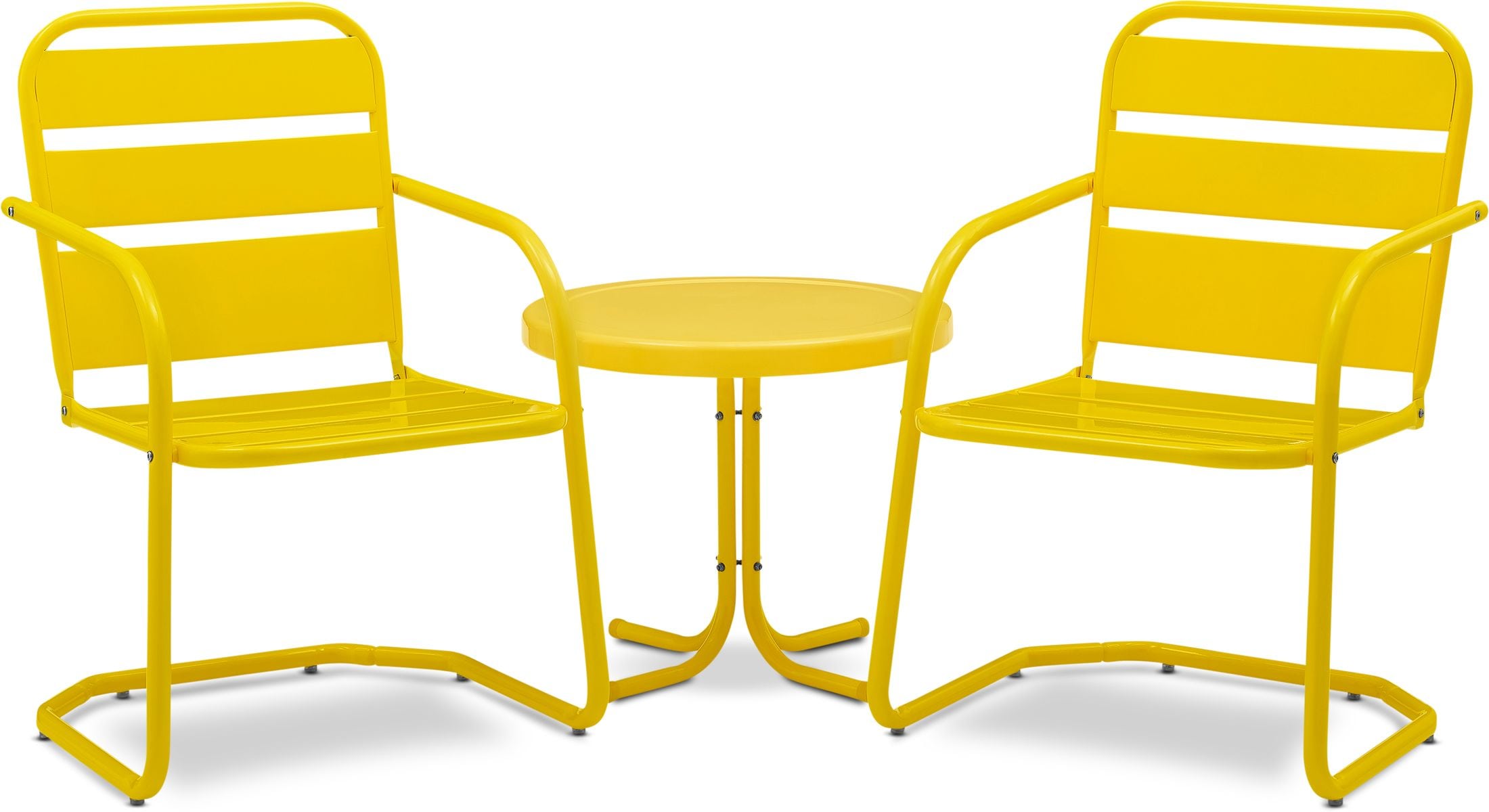 Wallace Set of 2 Outdoor Chairs and Side Table - Yellow | Value City ...