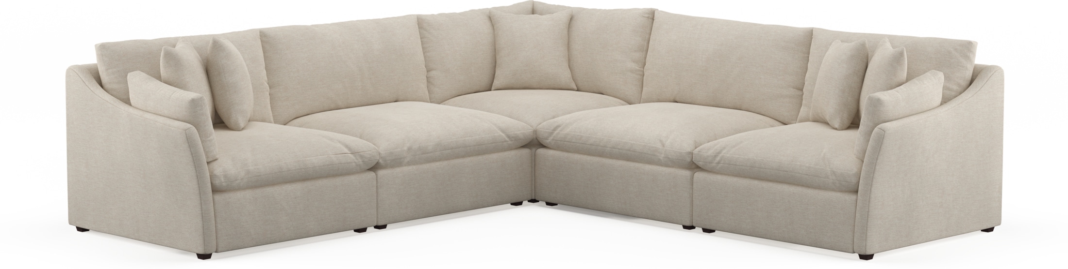 Westport Feathered Comfort Performance Fabric 5-Piece Sectional ...