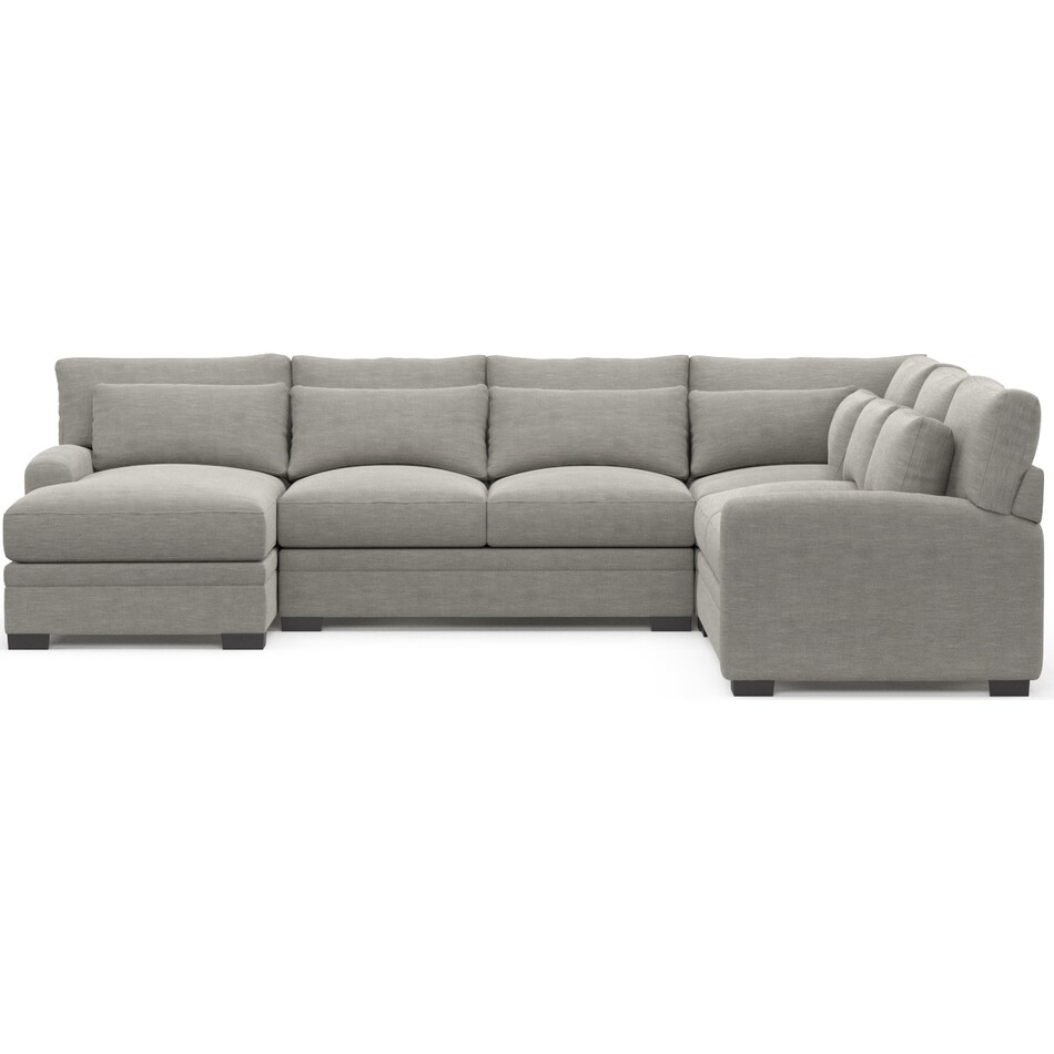 Winston Hybrid Comfort 4-Piece Sectional with Left-Facing Chaise ...
