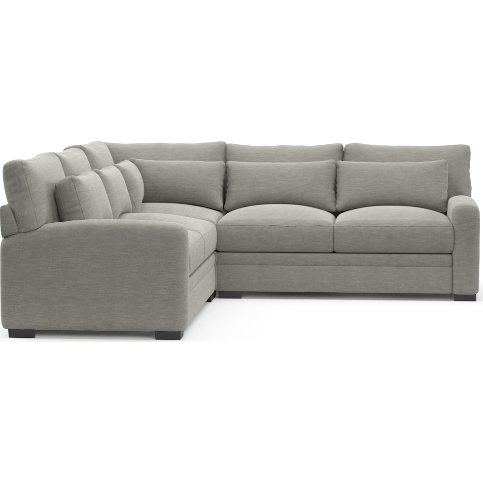 Winston Foam Comfort 3-Piece Sectional - Victory Smoke | Value City ...